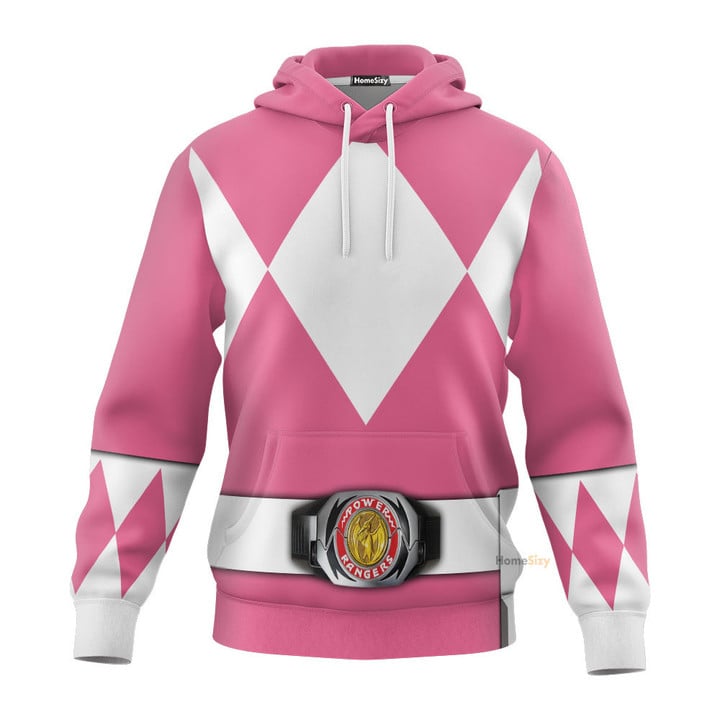 Pink Black Mighty Morphin Power Ranger Costumes C2- 3D Hoodie - Familystore
