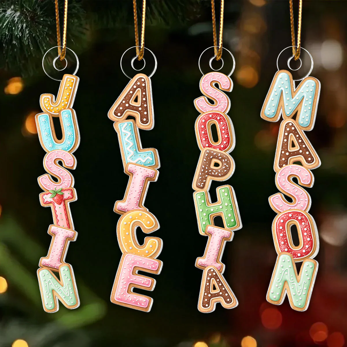Custom Letters Cute Cookies For Christmas 2025 - Personalized Acrylic ...